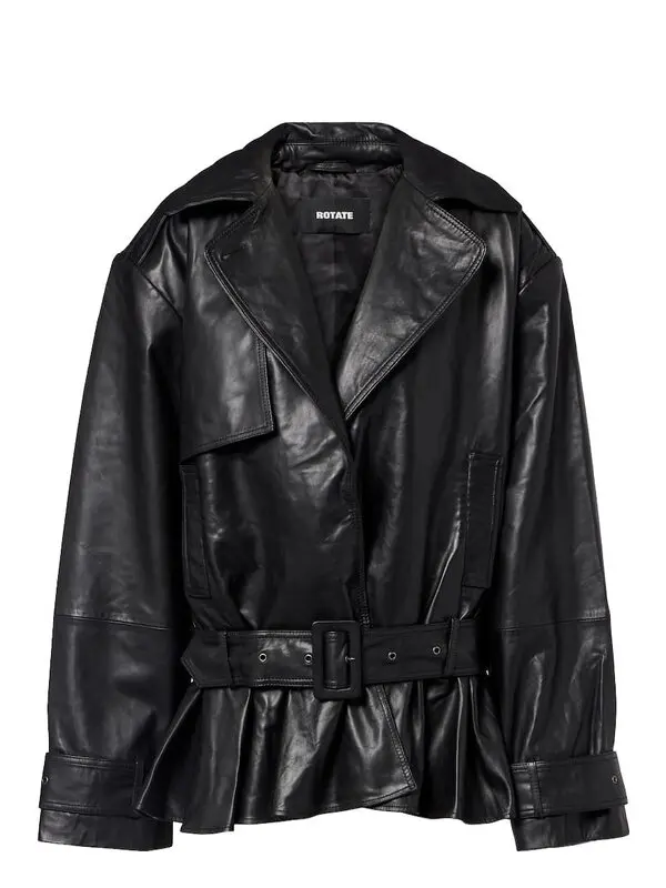 ROTATE BY BIRGER CHRISTENSEN Leather Biker Jacket - Black