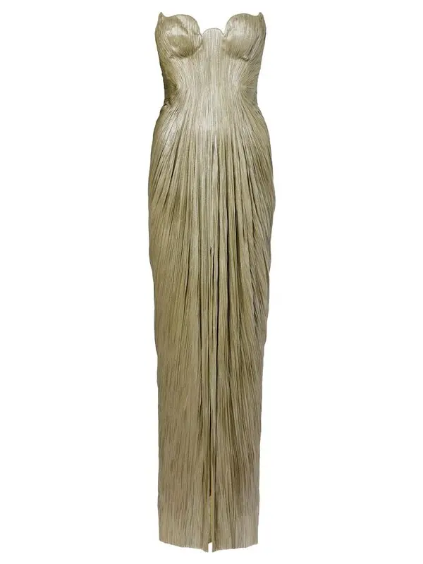 MARIA LUCIA HOHAN Jasleen Strapless Silk Tulle Gown - Green