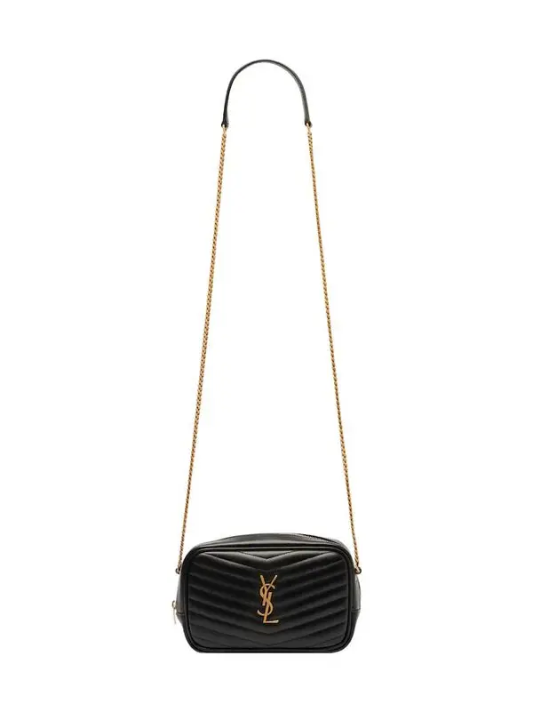 Saint Laurent Lou Mini Matelassé Leather Camera Bag - Black
