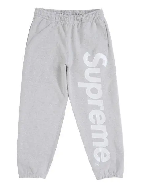 Supreme Satin Appliqué Sweatpant - Heather Grey