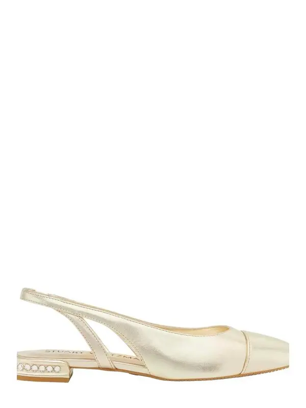STUART WEITZMAN Crystal-embellished Cutout Slingbacks - Gold