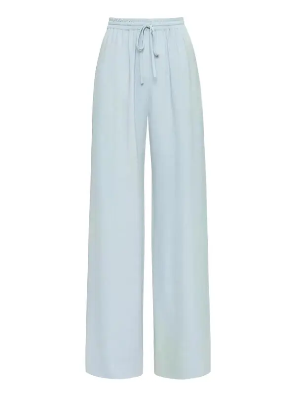 Oscar De La Renta Drawstring-waist Silk Pants - Blue