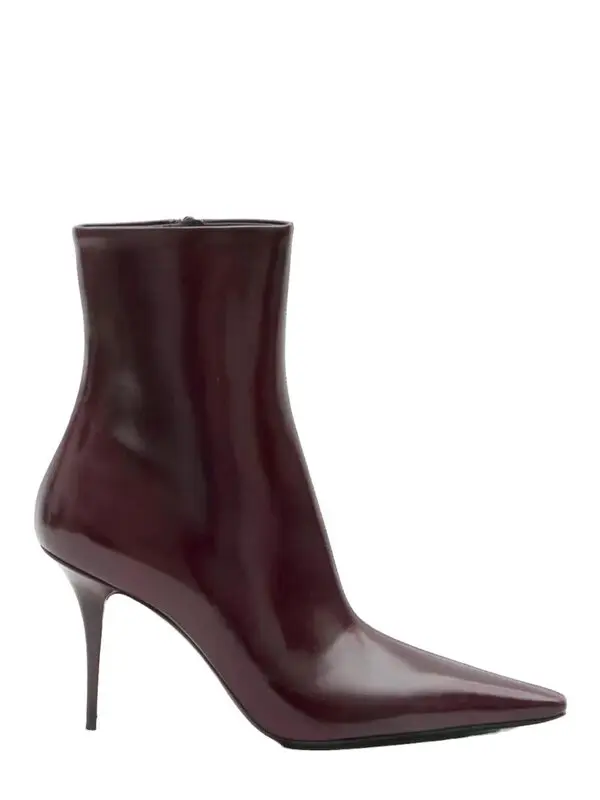 Saint Laurent 90mm Ashley Pointed-toe Ankle Boots - Red