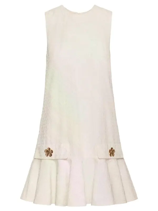 Oscar De La Renta Chain-link Poplin Dress - Neutrals