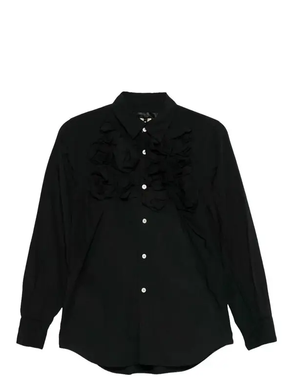 Comme Des Garçons Floral-appliqué Shirt - Black