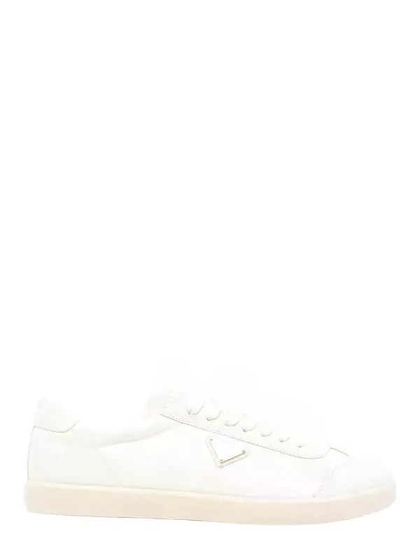 Prada Triangle Logo Leather Sneakers - White