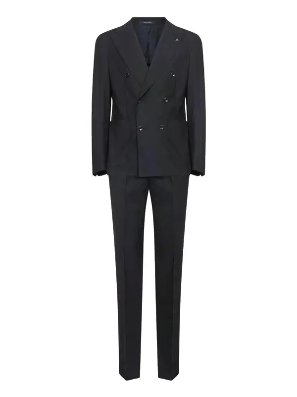 Tagliatore Peak-lapel Double-breasted Suit - Blue