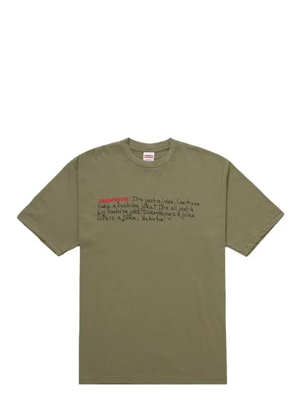 Supreme Joke Tee Shirt - Light Olive