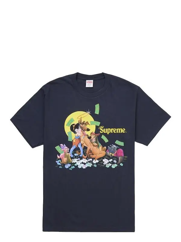 Supreme All Dogs Go To Heaven Tee Shirt - Navy Blue
