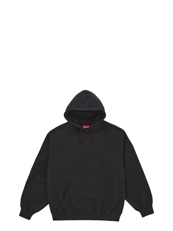 Supreme Satin Appliqué Hooded Sweatshirt - Black