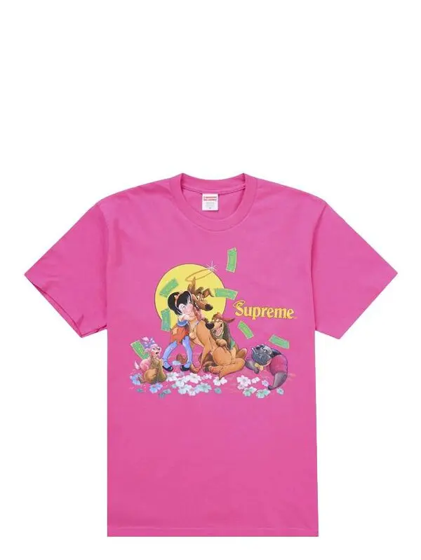 Supreme All Dogs Go To Heaven Tee Shirt - Fuchsia