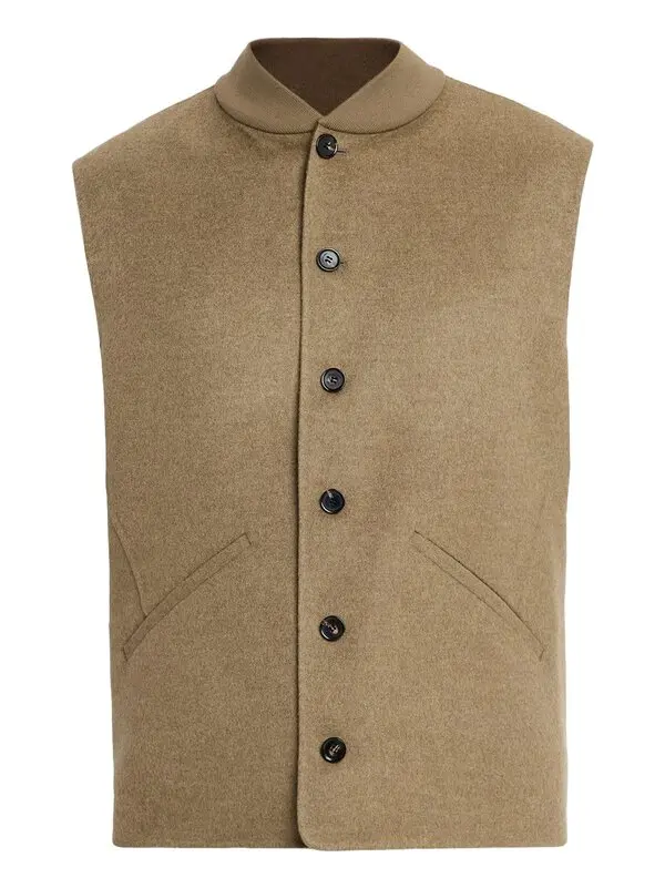 Loro Piana Rik Double-faced Cashmere Vest - Pine Perfume Melange