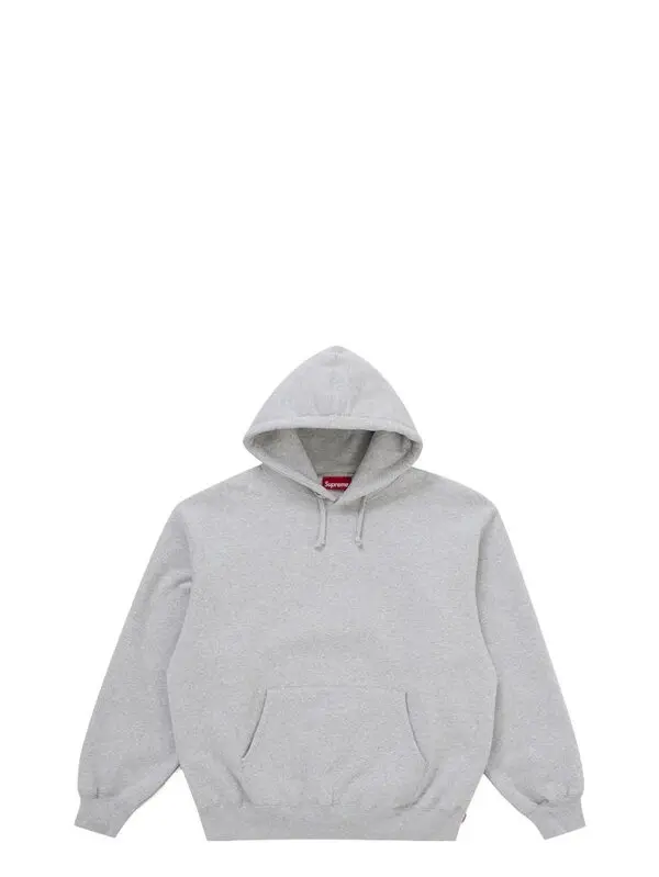 Supreme Satin Appliqué Hooded Sweatshirt - Heather Grey