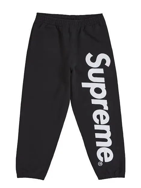 Supreme Satin Appliqué Sweatpant - Black