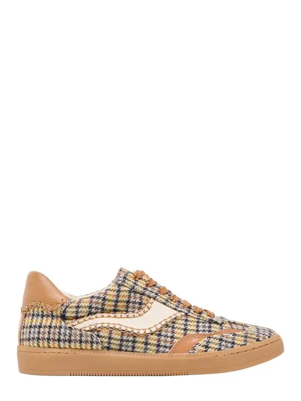 DOLCEVITA Notice Stitch Sneakers - Yellow Plaid Tweed