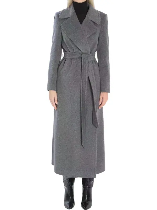 Tagliatore Classic-lapels Belted Coat - Grey