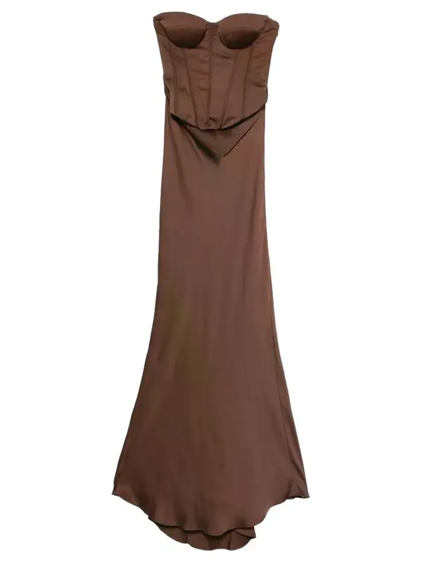 ROTATE BY BIRGER CHRISTENSEN Corset Panelled Strapless Dress - Brown