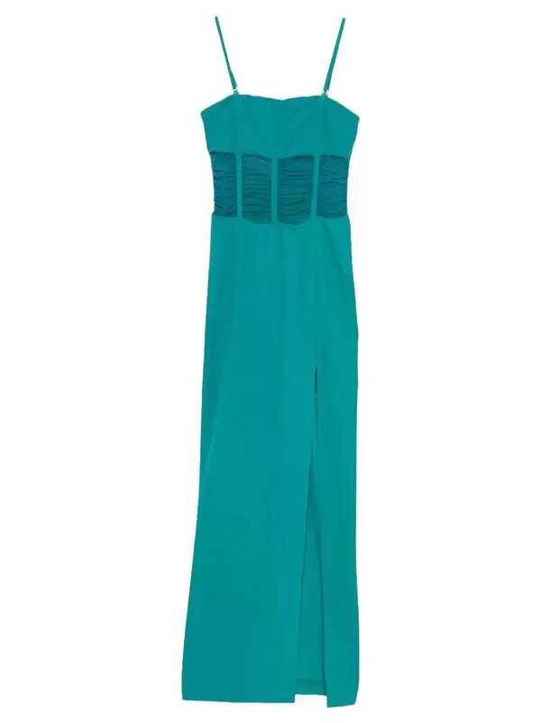 Patrizia Pepe Ruched Side-slit Dress - Blue