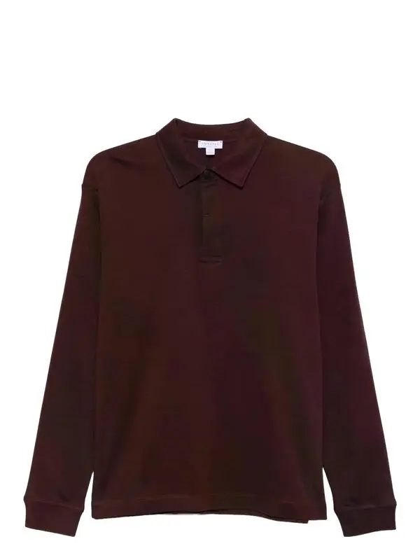 Sunspel Long-sleeve Polo Shirt - Red