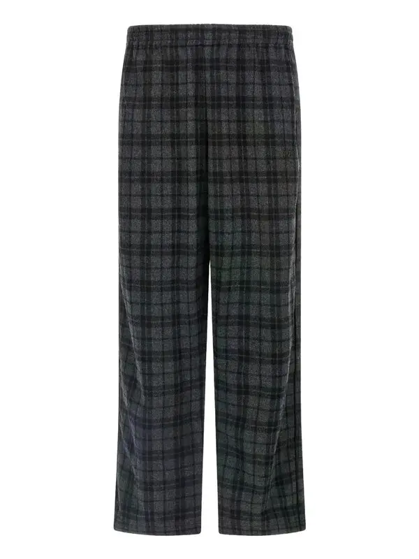 WILLY CHAVARRIA Ruff Rider Check-pattern Trousers - Grey