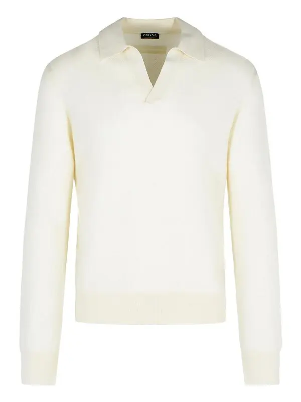 Zegna Oasis Cream Cashmere Sweater - Beige