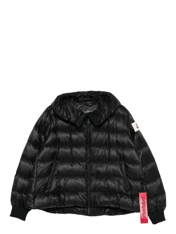 AFTER/LABEL Down Jacket With Hood - Black