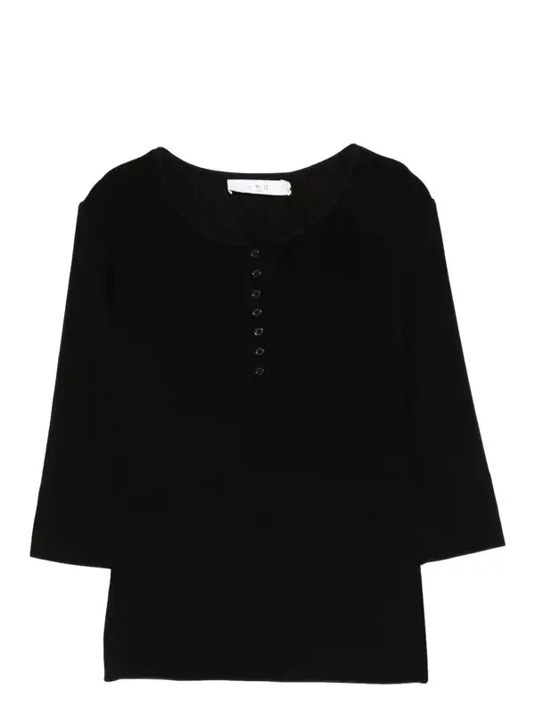 IRO PARIS Rosaria Knit Polo Top - Black