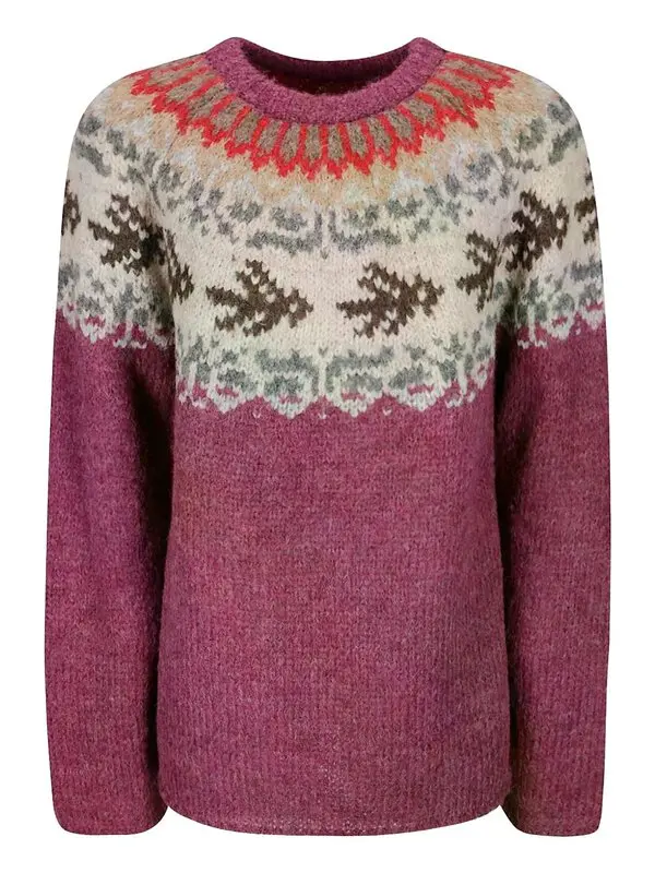 THIBAULT VAN DER STRAETE Fair Isle Crew-neck Sweater - Purple
