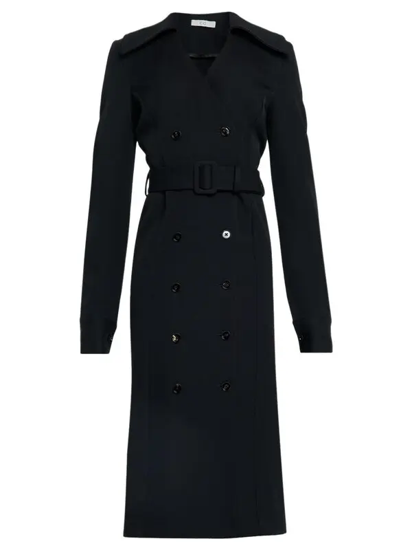 Co Double-breasted Belted Midi Sartorial Dress - Black
