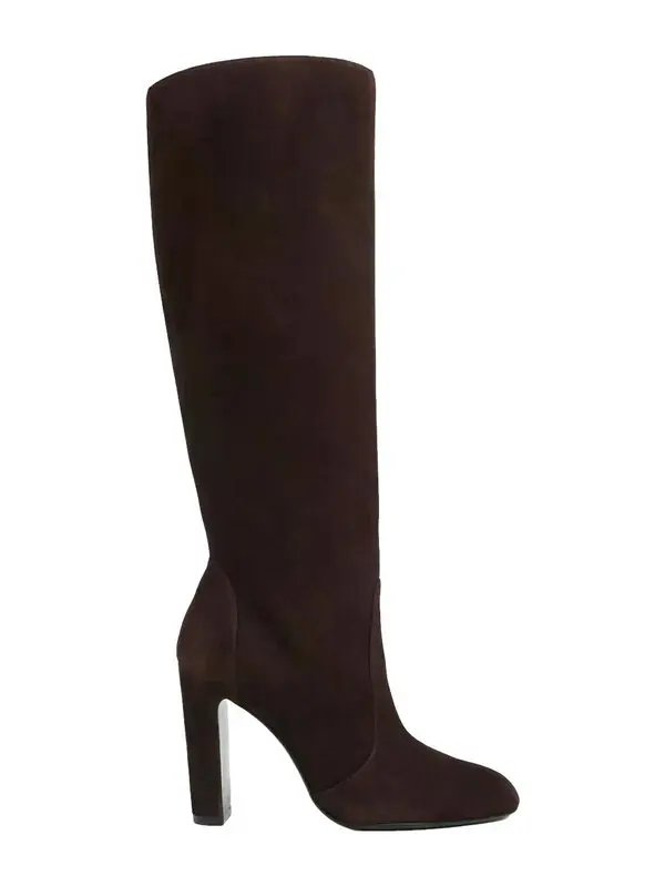 STUART WEITZMAN 100mm Vida Block Heel Knee-high Boots - Brown