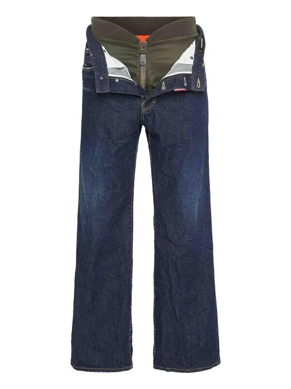Dsquared2 Wide Double Jeans - Dark Denim Blue