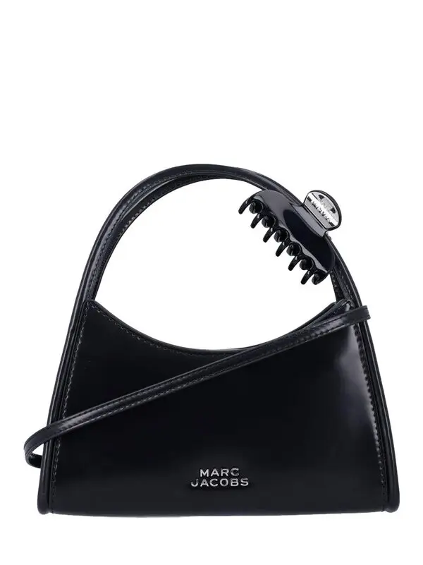 Marc Jacobs Glam Claw Clip Leather Crossbody Bag - Black