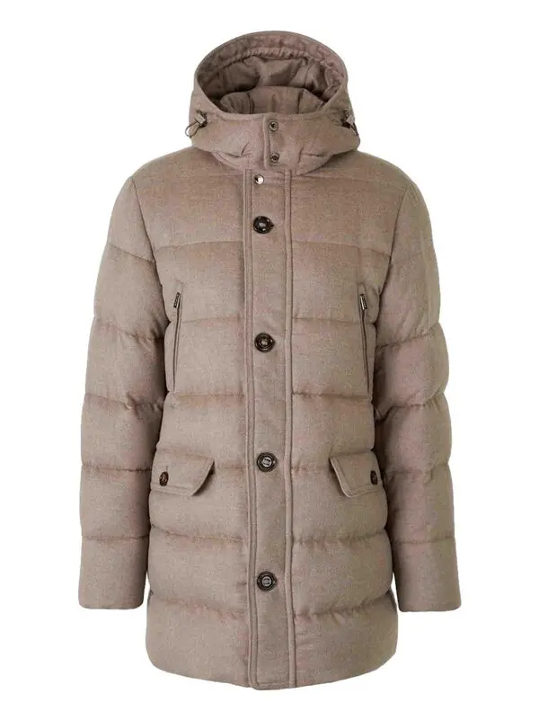 MOORER Gorner Long Down Jacket - Brown