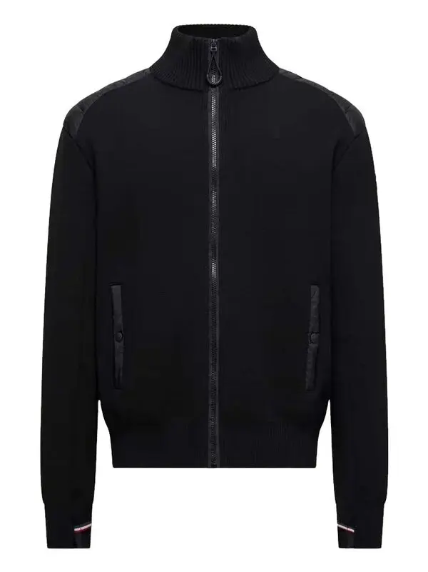 Moncler Wool Zipper Cardigan - Black