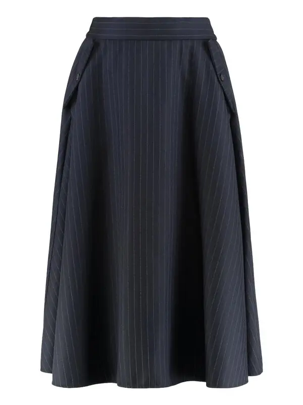 Golden Goose Wool Midi Skirt - Blue