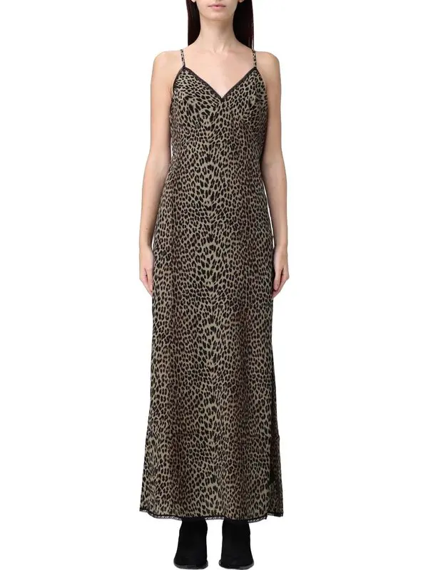 Zadig&Voltaire Animal Print Slip Dress - Brown