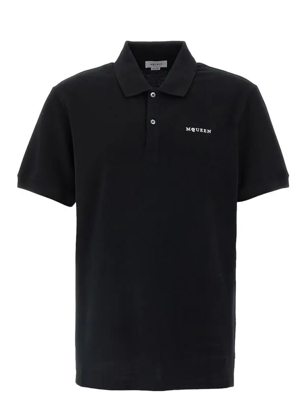 Alexander McQueen Cotton Polo Shirt - Black