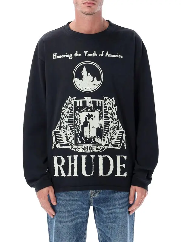 Rhude Printed Sweatshirt - Black