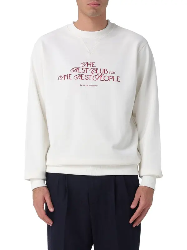Drole De Monsieur Crewneck Sweatshirt - White