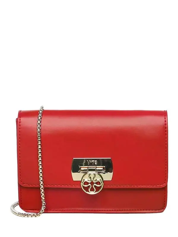 V°73 Logo-plaque Flap-top Satchel - Red