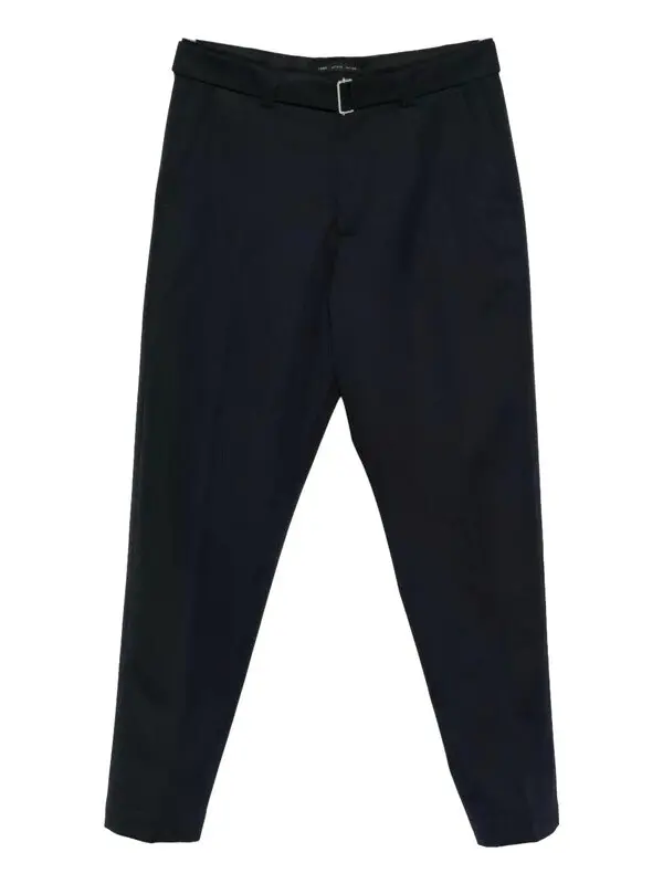 LOW BRAND Buckled Tapered Trousers - Blue