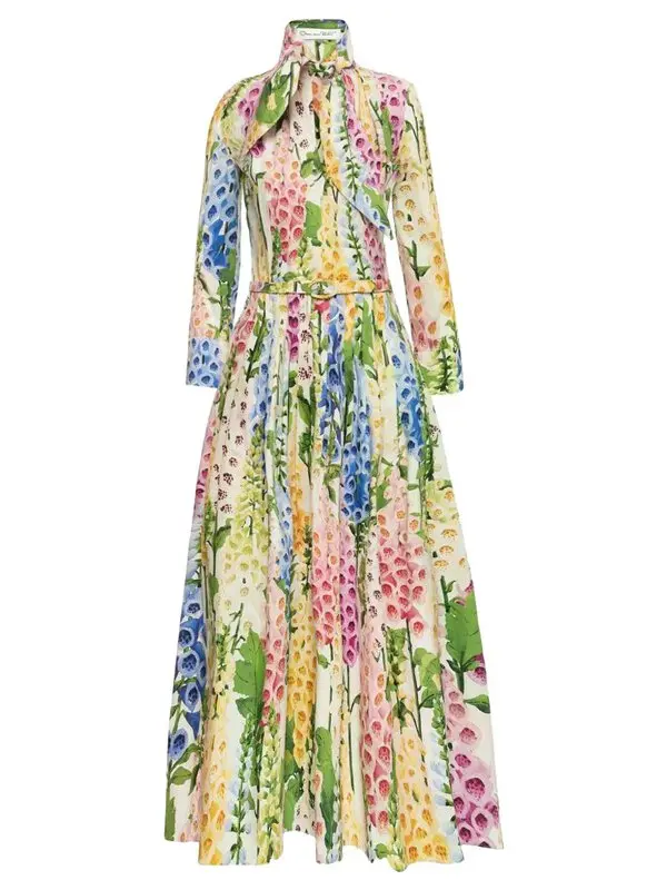 Oscar De La Renta Foxglove Poplin Dress - Yellow