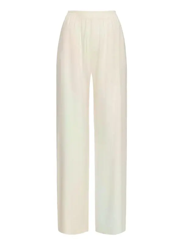 Oscar De La Renta Silk Wide Leg Pants - Neutrals