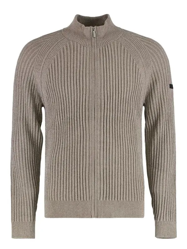 RRD Sweater With Zip Velvet Rave In Ribbed Fabric - Beige