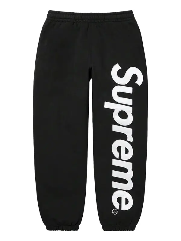 Supreme Satin Appliqué Sweatpant - Black