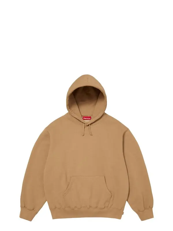Supreme Satin Appliqué Hooded Sweatshirt - Tan