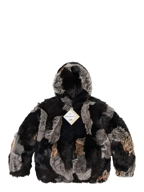 Supreme Patchwork Windstopper Faux Fur Jacket - Black