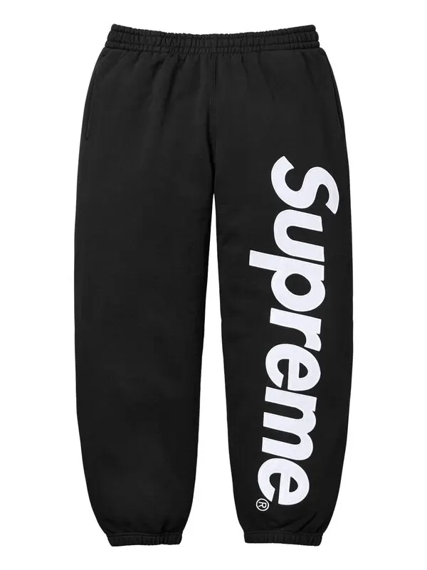 Supreme Satin Appliqué Sweatpant - Black
