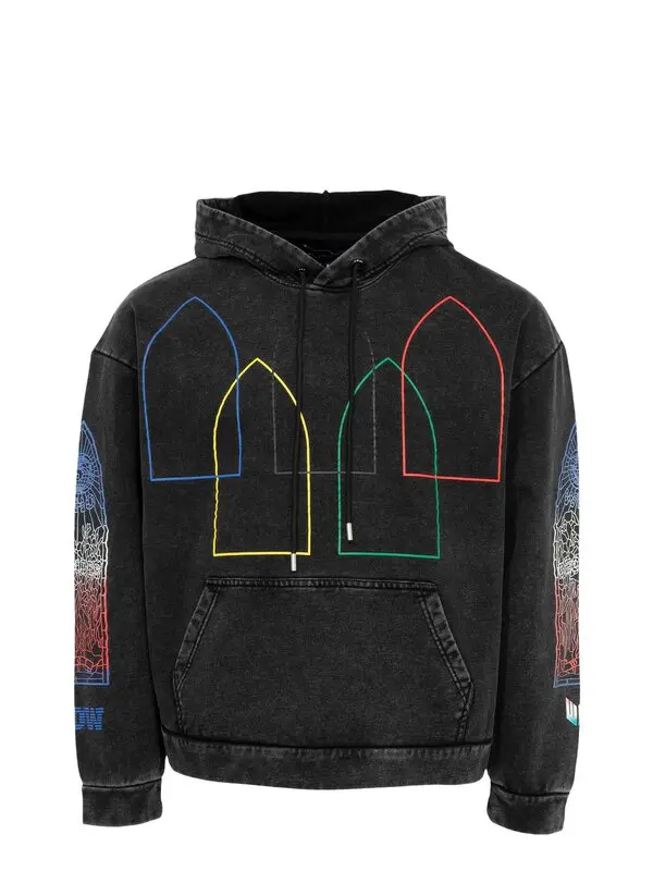 WHO DECIDES WAR Intertwined Windows Hooded Sweatshirt - Multicolor