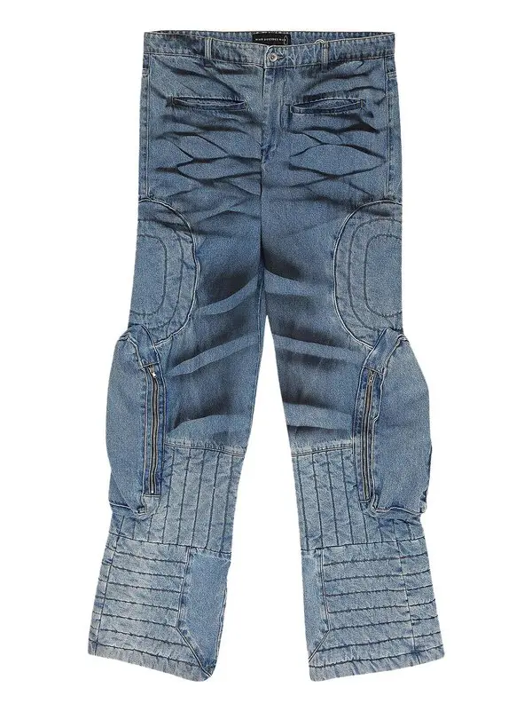 WHO DECIDES WAR BY EV BRAVADO Raised Window Denim Pants - Blue